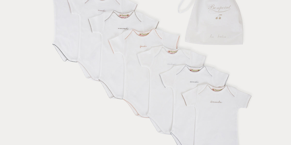 Baby Day-of-the-Week Onesies white • Bonpoint