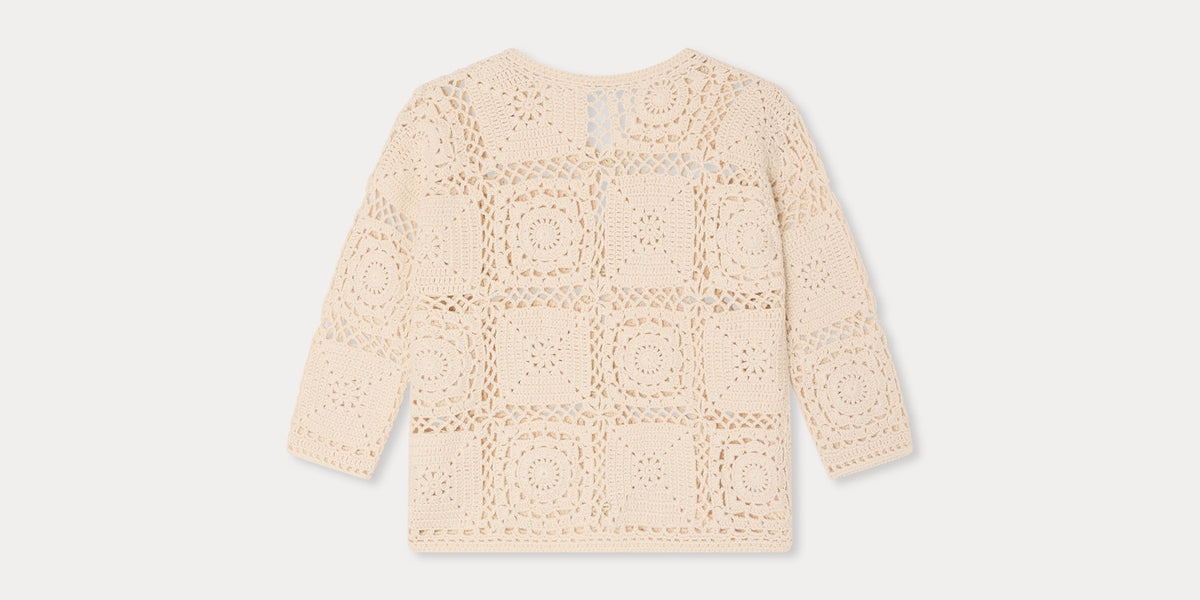 Lea-Marie hand-crocheted round neck cardigan • Bonpoint